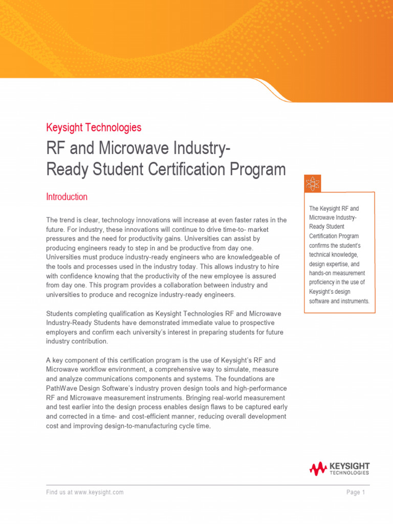 RF and Microwave Industry-Ready Student Certification Program | PDF ...