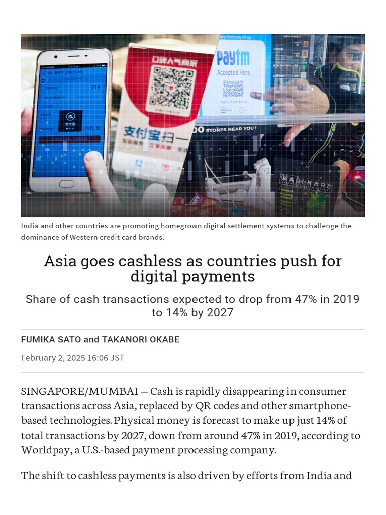 Asia Goes Cashless As Countries Push For Digital Payments | PDF | Credit Card | Financial Technology