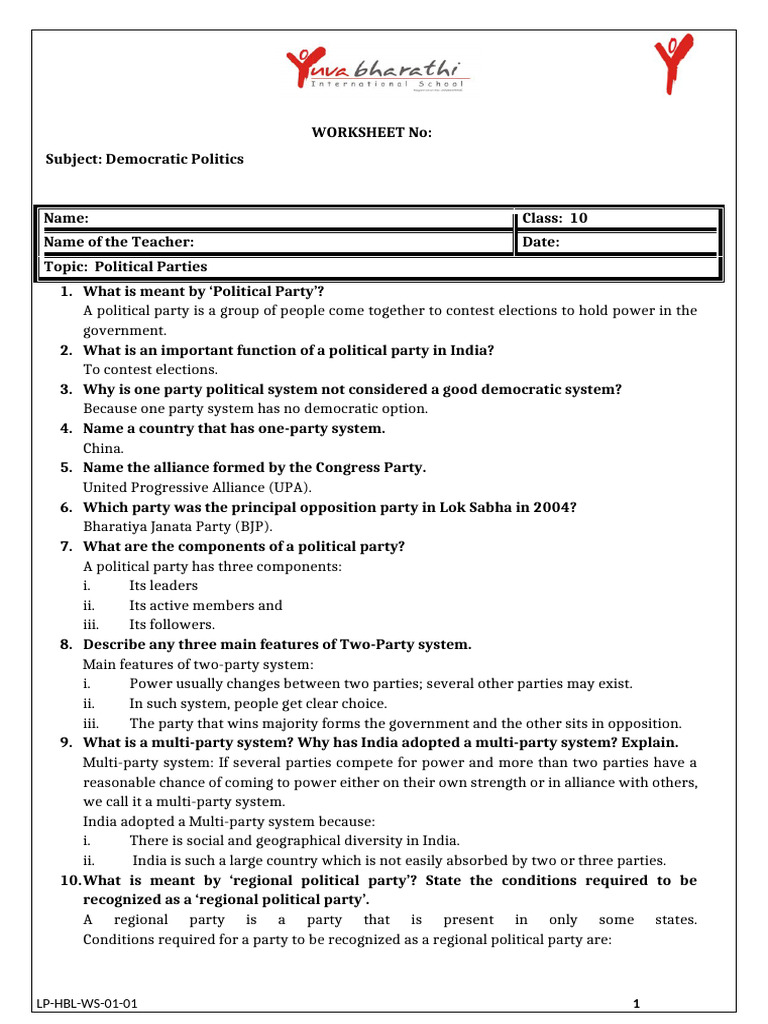 GIDB7701693-political Parties | PDF | Political Parties | Elections