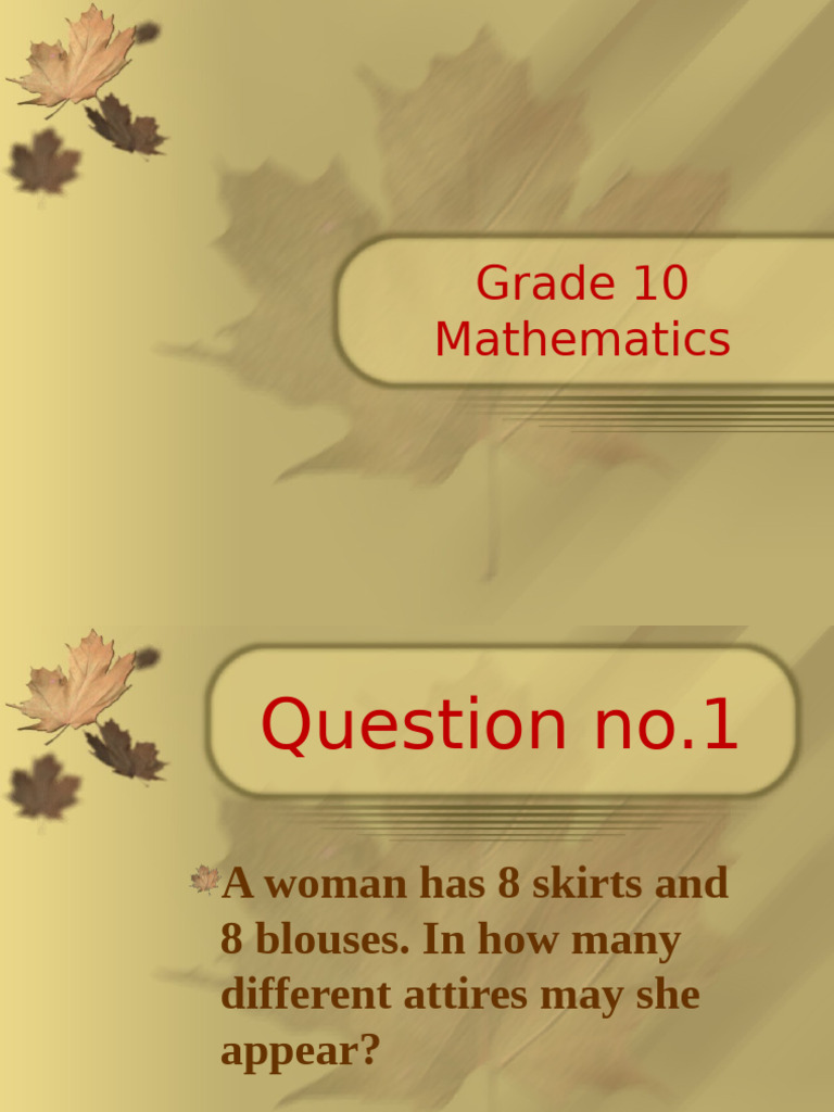 Grade 10 Permutation Concepts | PDF