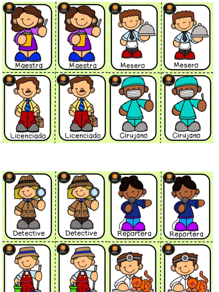 Memorama de Oficios y Profesiones | PDF