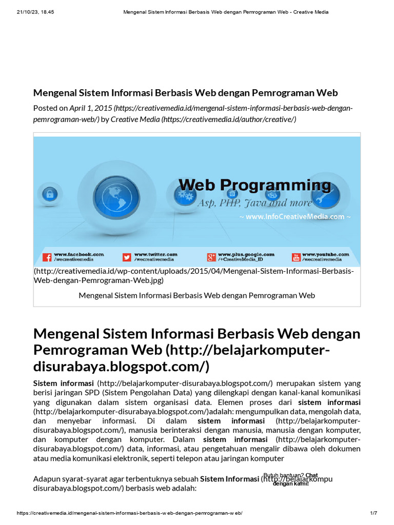 Mengenal Sistem Informasi Berbasis Web Dengan Pemrograman Web ...