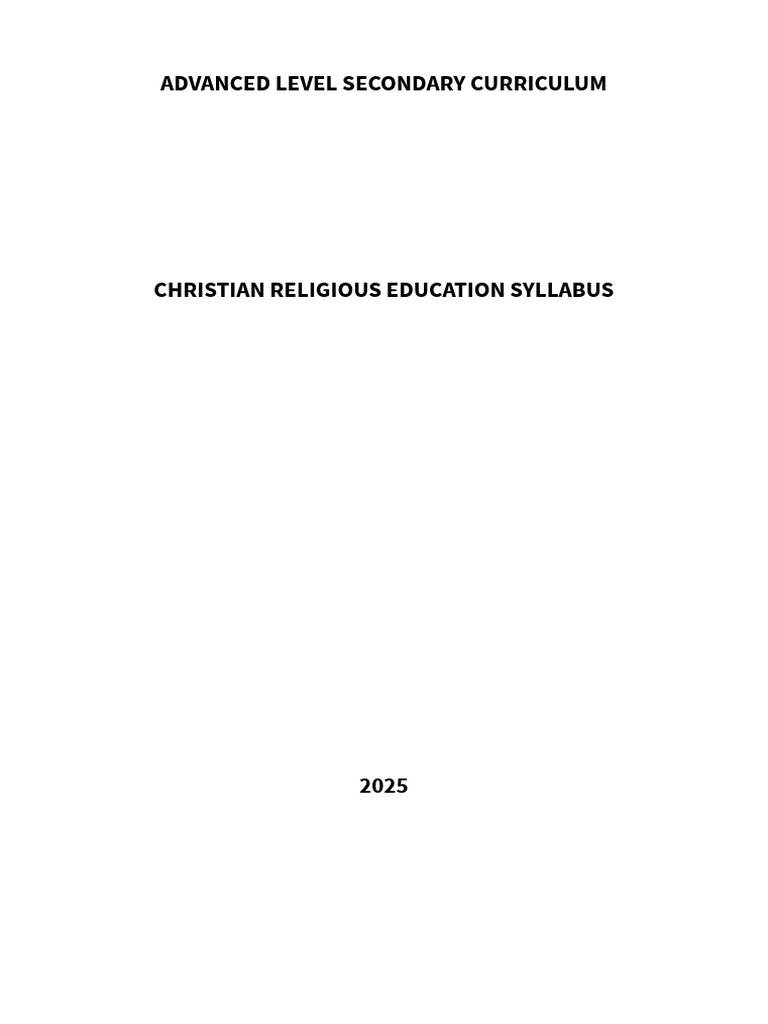 2025 A-Level CRE Syllabus Uganda | PDF | Learning | Educational Technology
