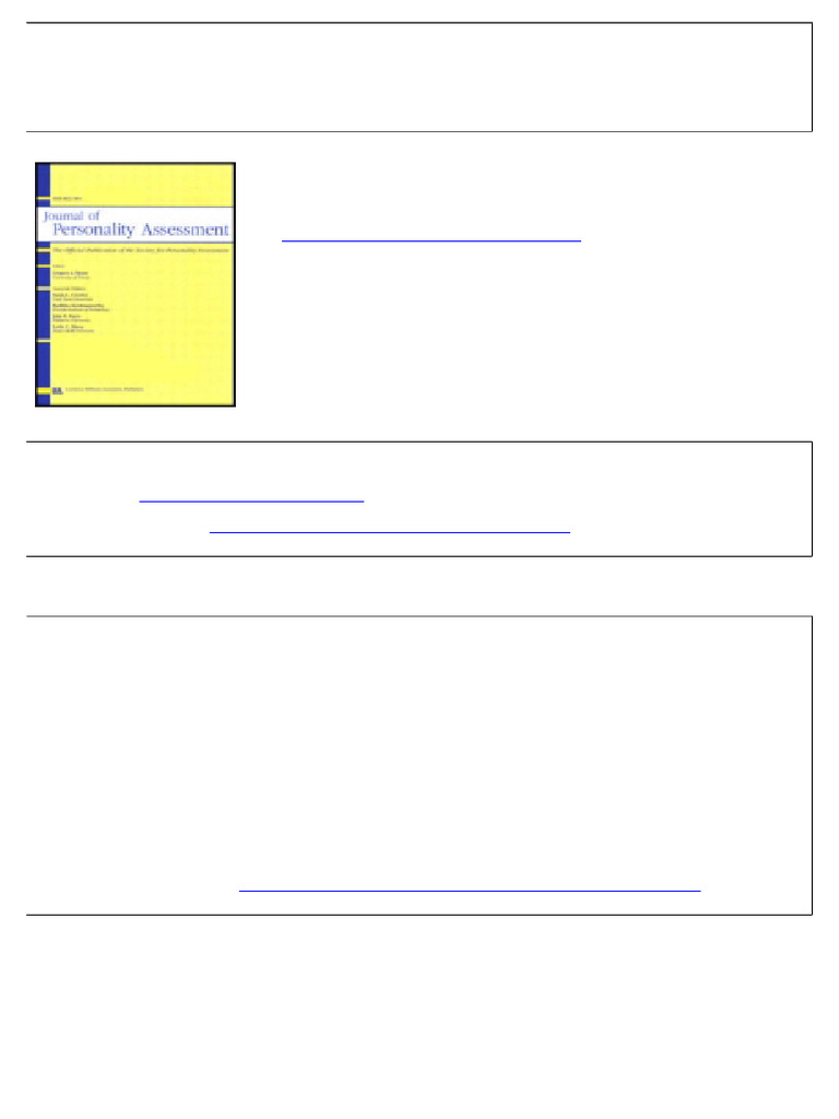 Pincus 1997 | PDF | Psychoanalysis | Psychopathology