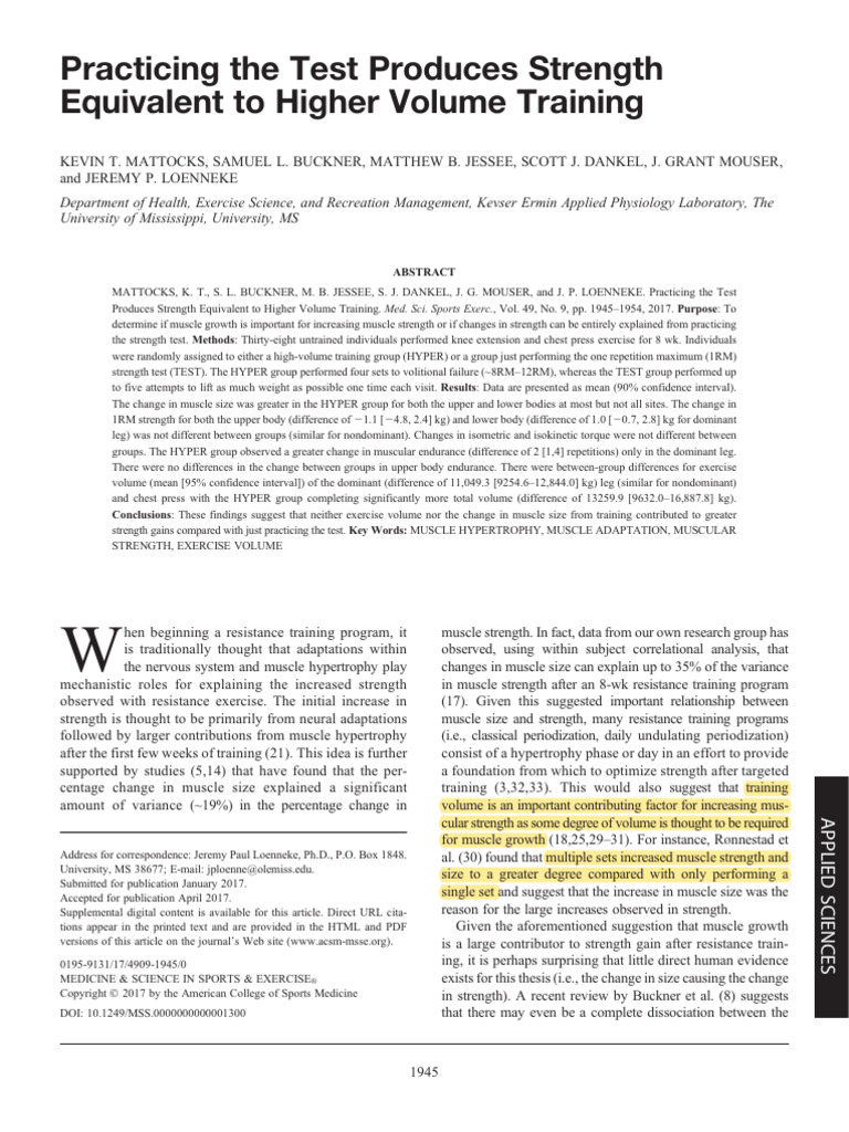 Practicing The Test Produces Strength Equivalent.22 | PDF | Strength ...