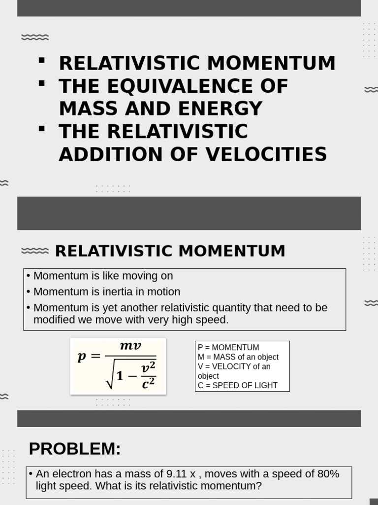 Relativistic Physics Concepts | PDF | Momentum | Special Relativity