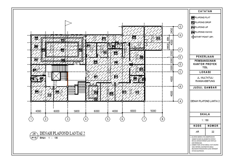 Ar-22 Denah Plafond Lantai 2 | PDF