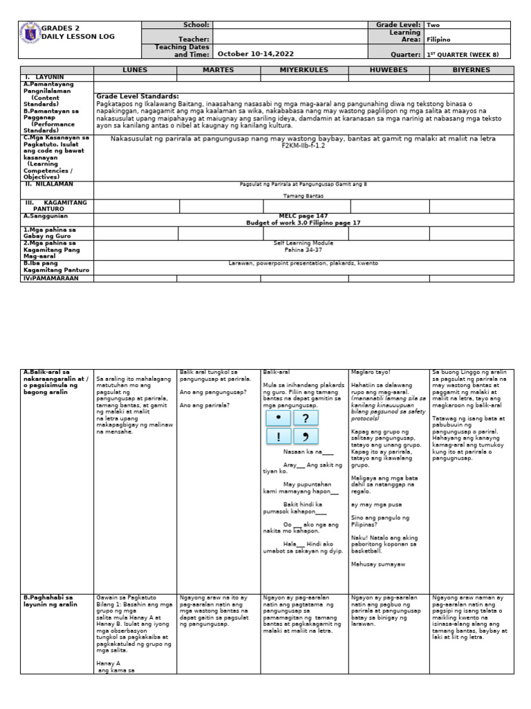 1st Quarter_Filipino_Week-8 | PDF