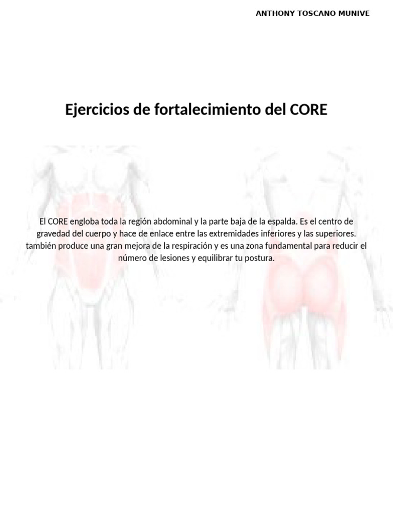 Ejercicios de Fortalecimiento Del Core | PDF