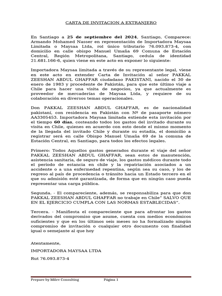 Carta Invitacion PAKKAL | PDF