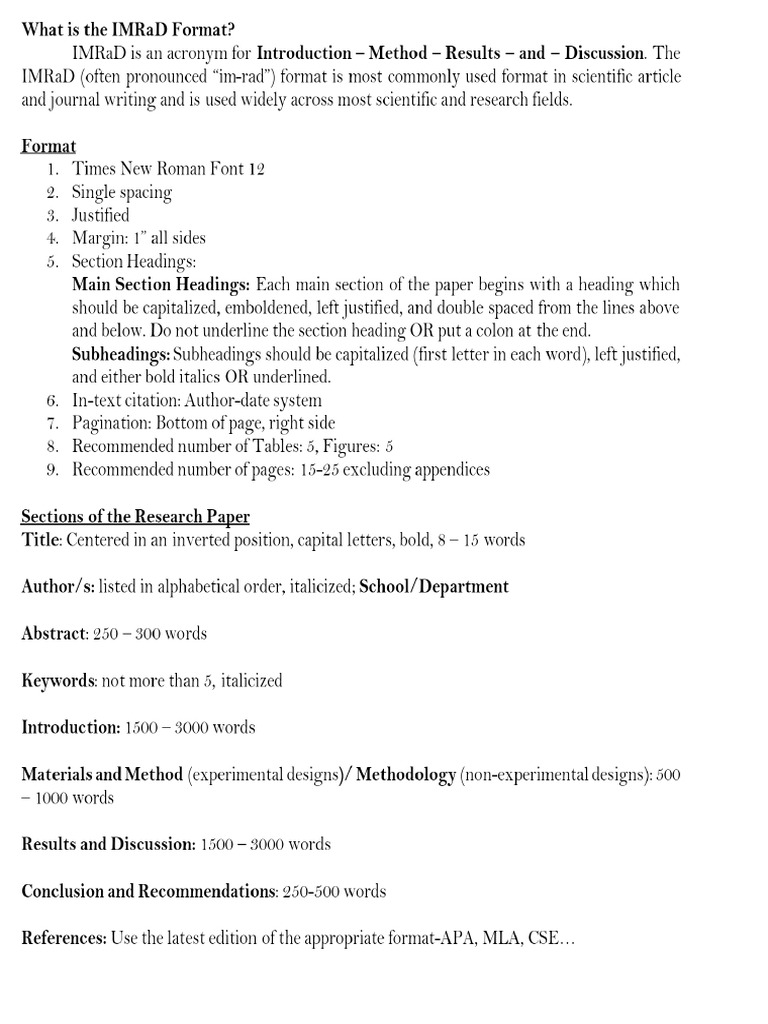 IMRAD | PDF