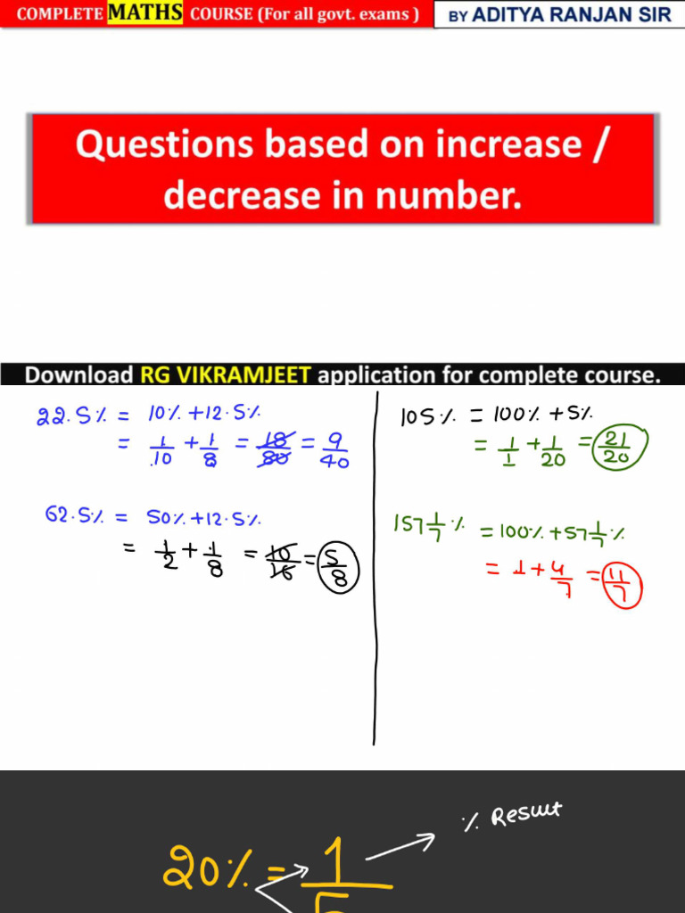 Percentage Increase Decrease | PDF