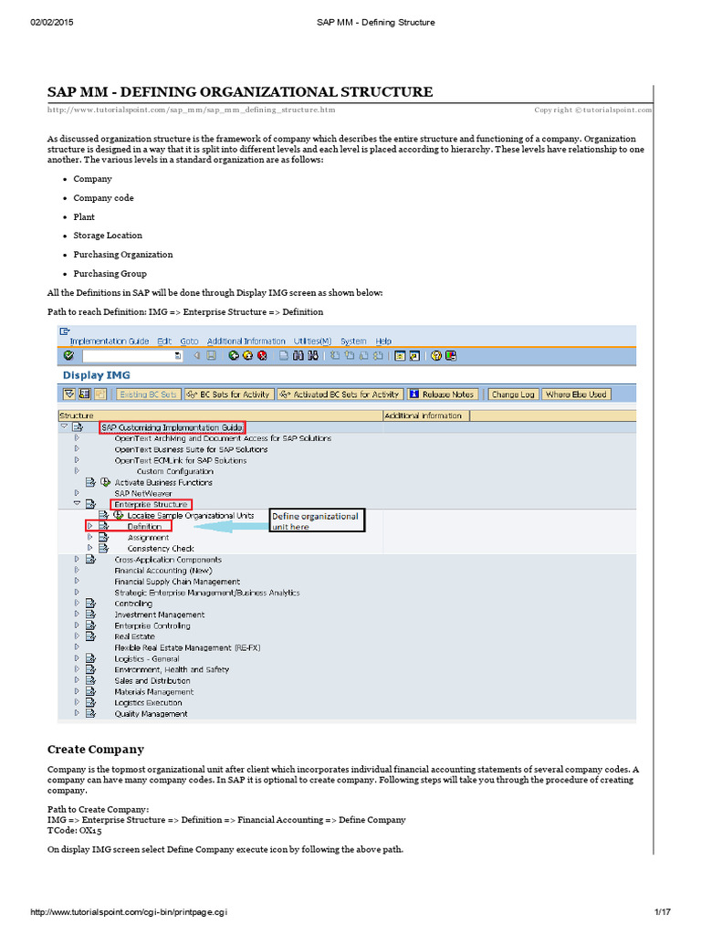 SAP MM - Defining Structure | PDF | Business | Computer Programming