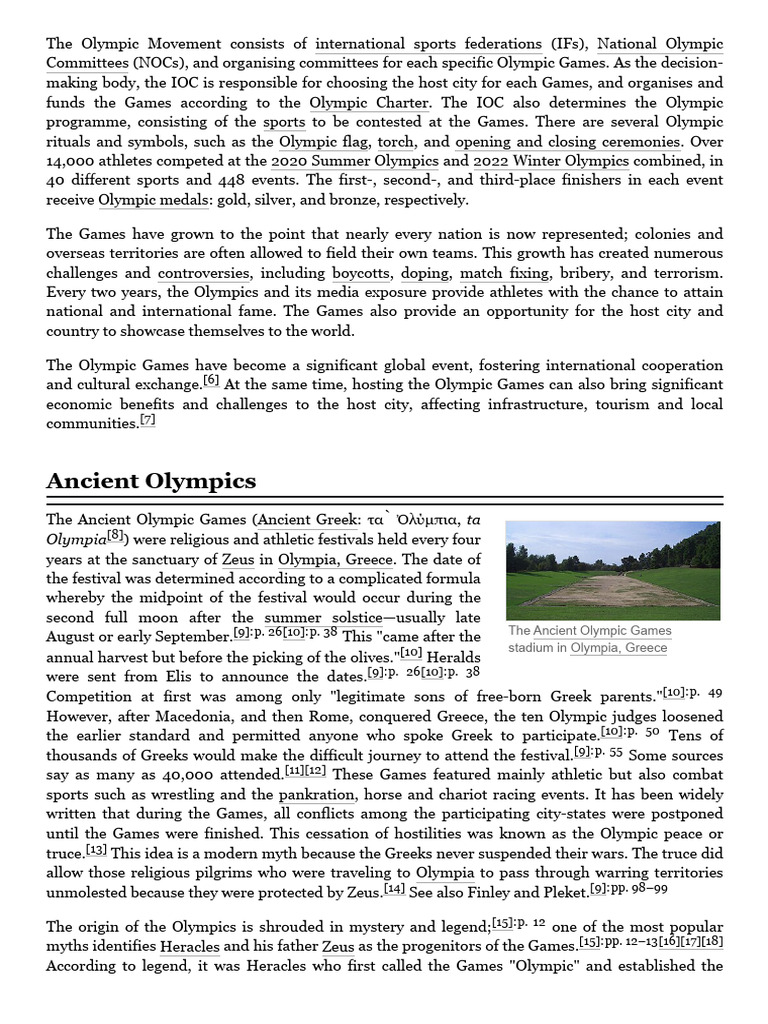 Ancient Olympic Games Overview | PDF | Olympic Games | Multi Sport Events