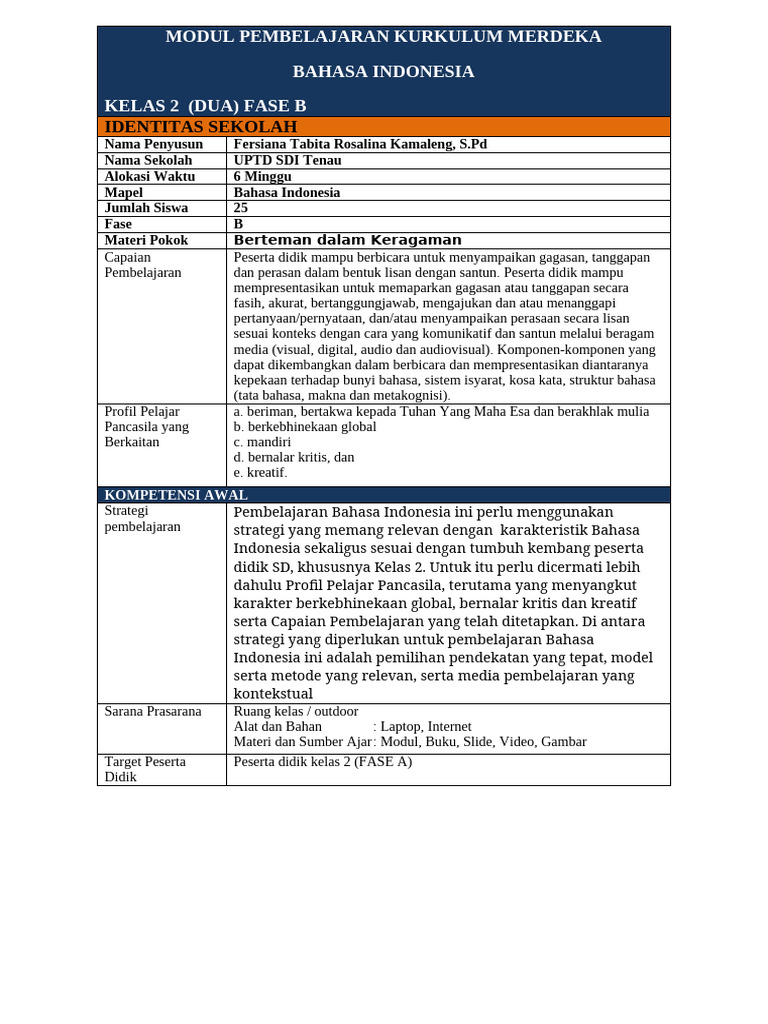 Modul Ajar Bindo | PDF