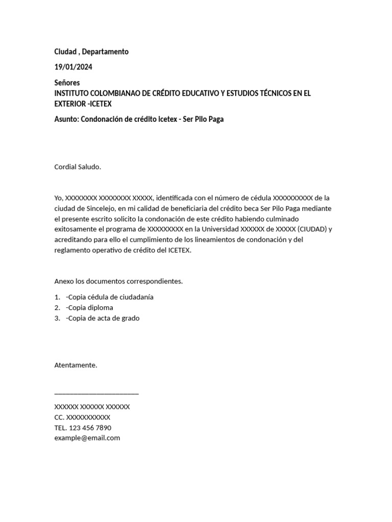 Carta Icetex Condonacion | PDF