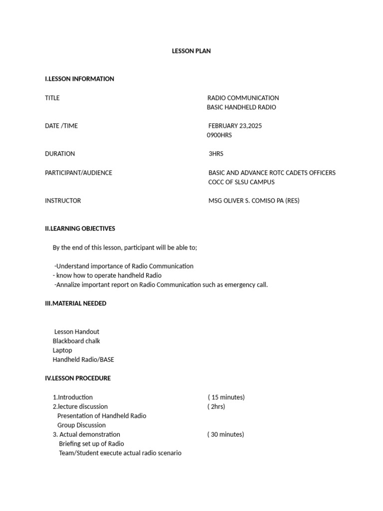 Basic Handheld Radio Communication Training | PDF | Radio | High Frequency