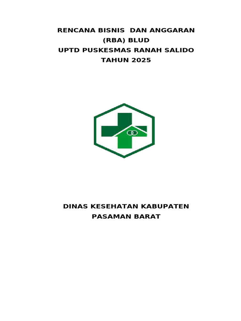 RBA AWAL Puskesmas Ranah Salido 2025 | PDF