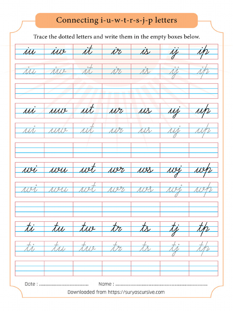 Cursive Connecting Letters 2 | PDF