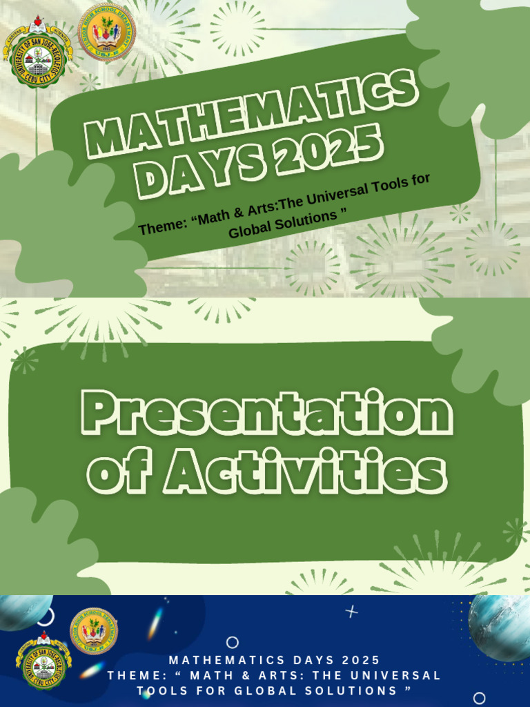 Orientation Math Days-Theme "Math ArtsThe Universal Tools For Global Solutions " | PDF ...