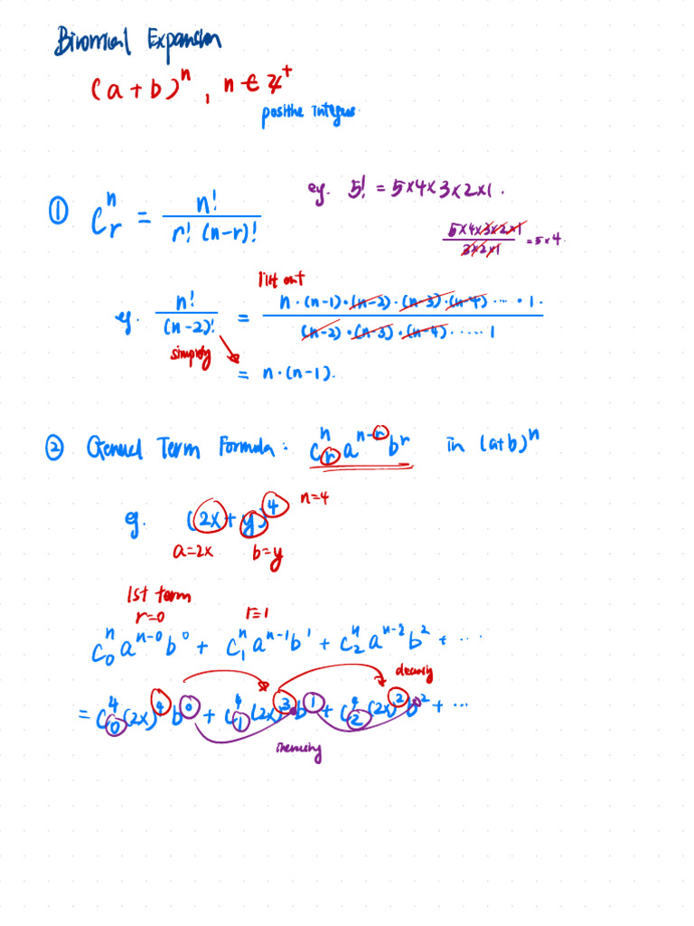 AS Binomial Expansion Notes | PDF | Mathematics | Discrete Mathematics