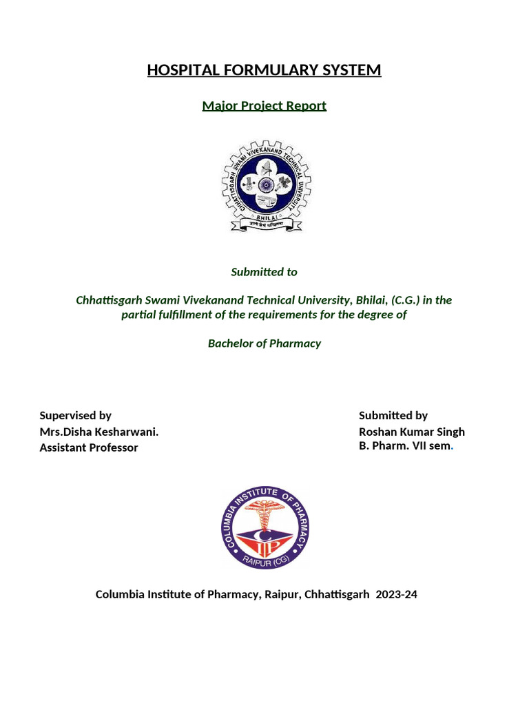 Major Project | PDF | Pharmacy | Medical Prescription