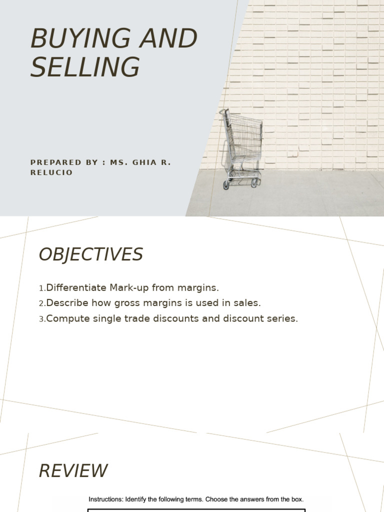 2425 - Bus Math - Buying and Selling 2 | PDF | Discounting | Prices