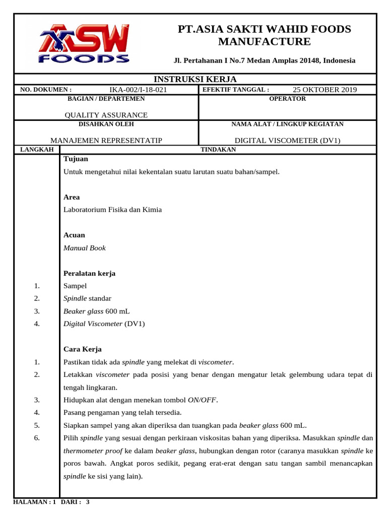 021 Digital Viscometer (DV1) | PDF