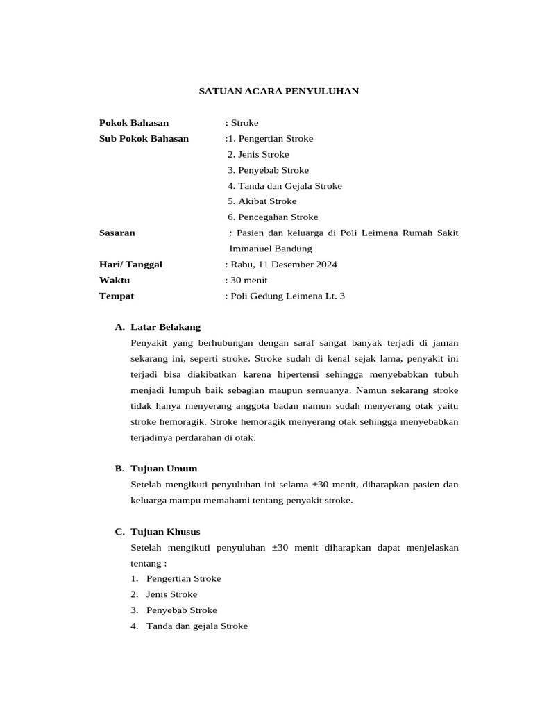 SAP STROKE KEL 1 | PDF