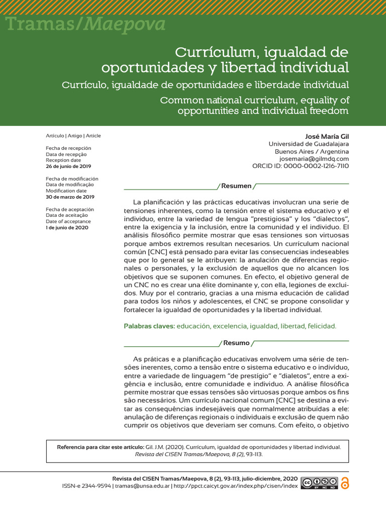 Currículum, Igualdad de Gil | PDF | Plan de estudios | Teoría