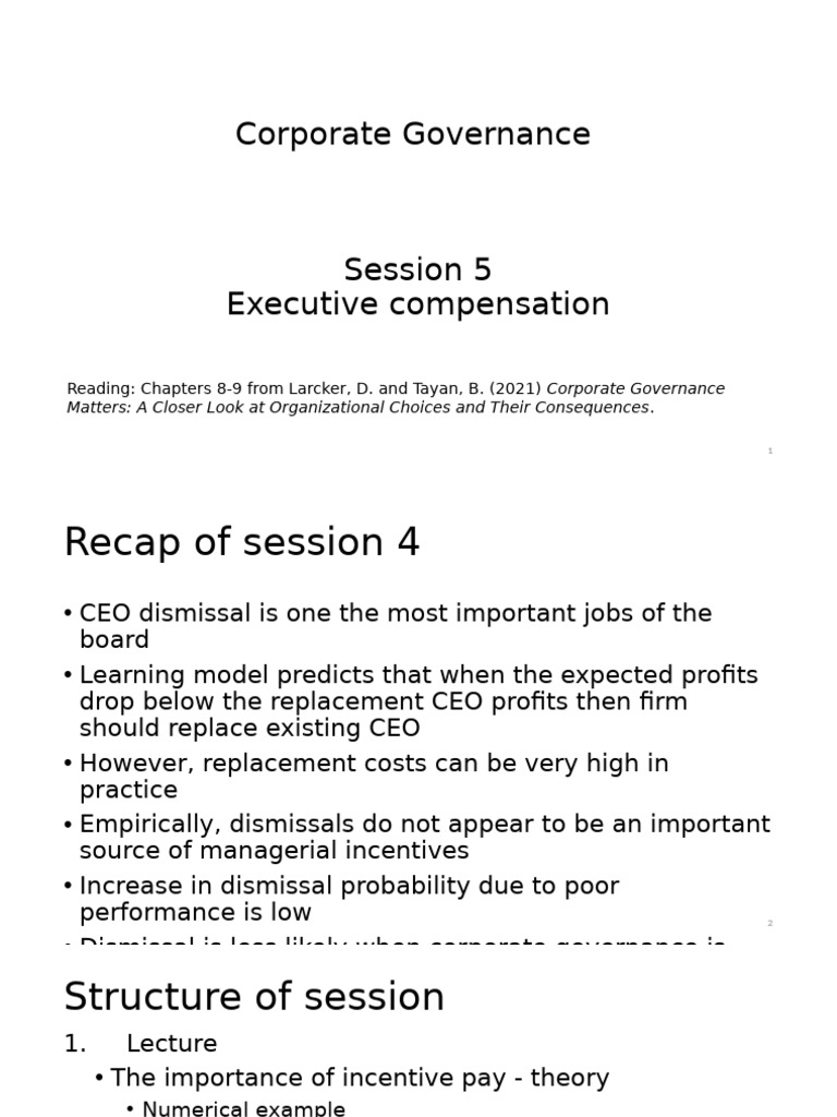 Executive Compensation and Incentives | PDF | Incentive | Executive ...
