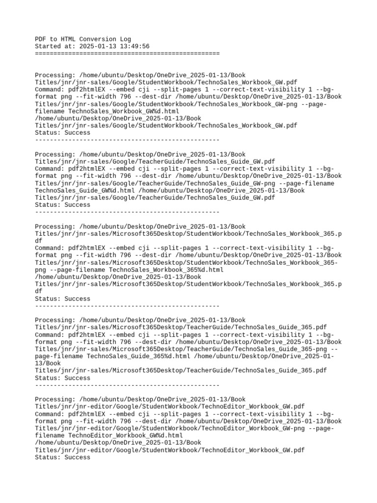 Conversion Log 20250113 134956 | PDF | Linux Distribution | Digital Technology