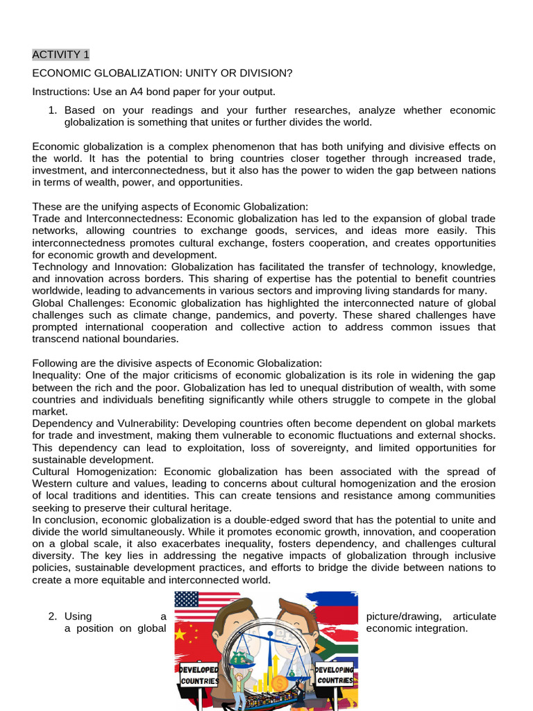 ch2_activity1 (1) | PDF | Globalization | Economic Globalization