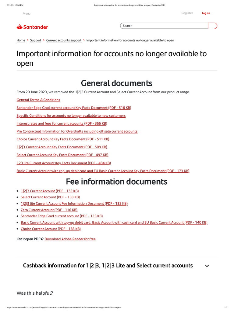 Santander Closed Accounts Info | PDF | Transaction Account | Service ...