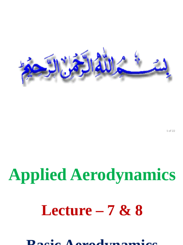 Lecture 7-8 - Basic Aerodynamics | PDF | Aerodynamics | Fluid Dynamics