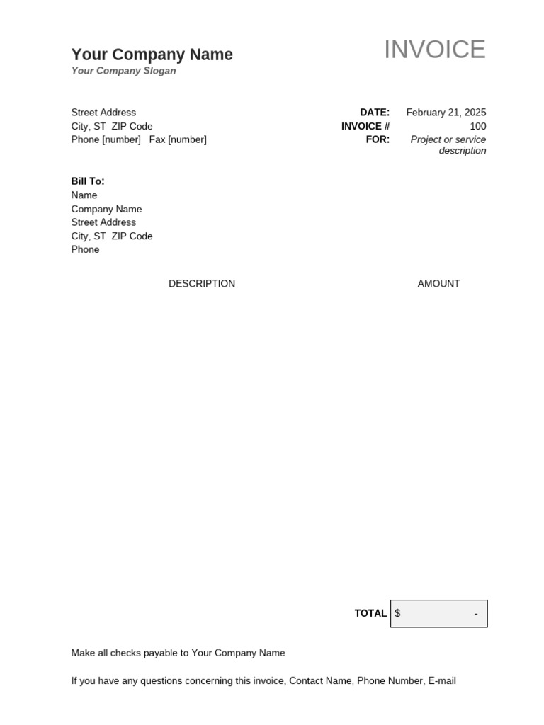 Simple Invoice That Calculates Total | PDF
