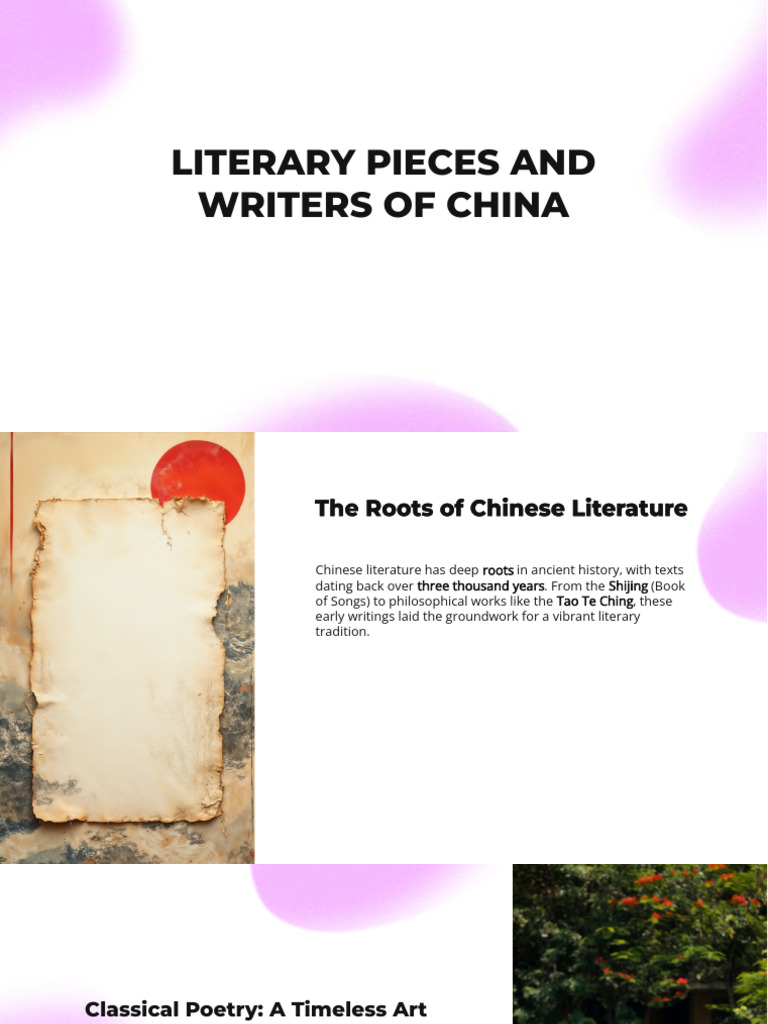 Slidesgo Literary Pieces and Writers of China 20241017115653dzy0 | PDF | Chinese Literature