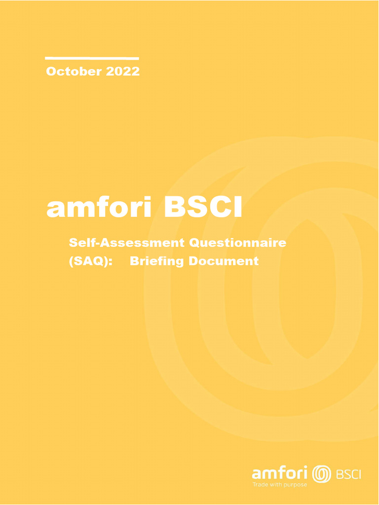 amfori BSCI Self-Assessment Guide | PDF | Audit | Smallholding