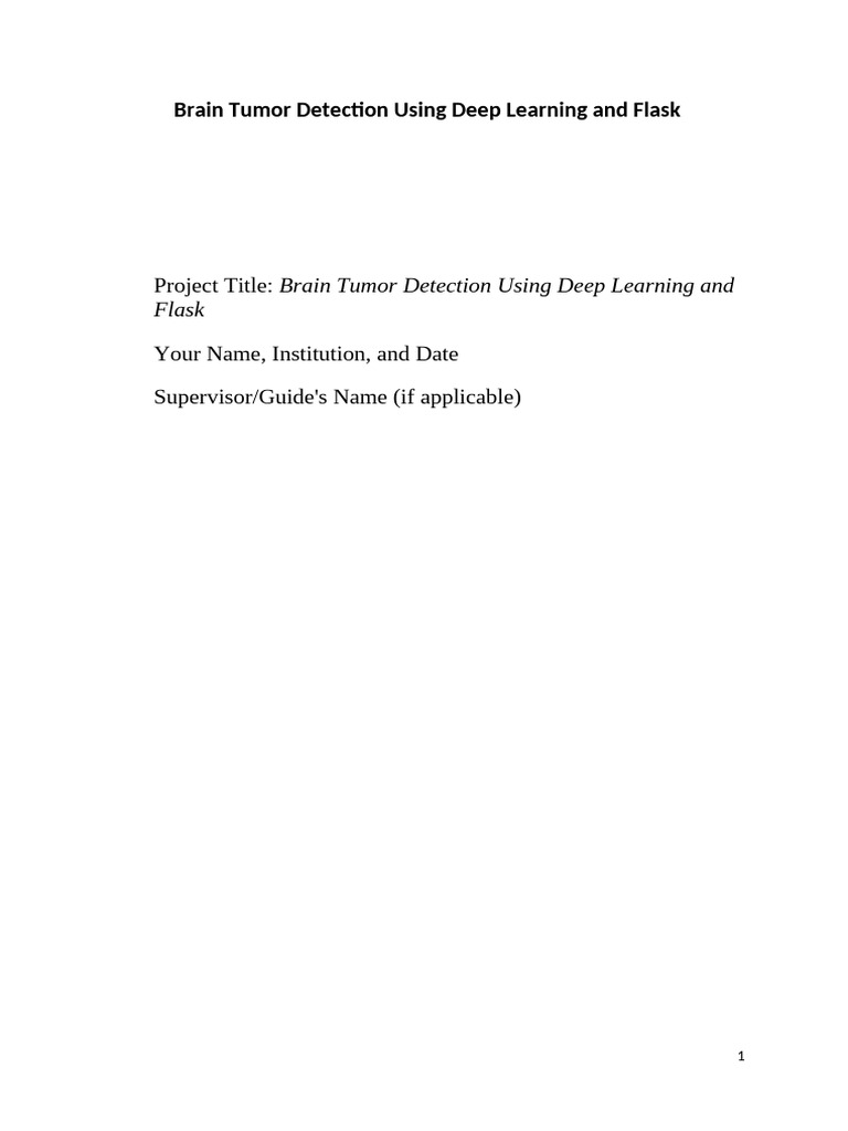 Brain Tumor Detection Using Deep Learning And Flask Pdf Deep Learning Modelviewcontroller