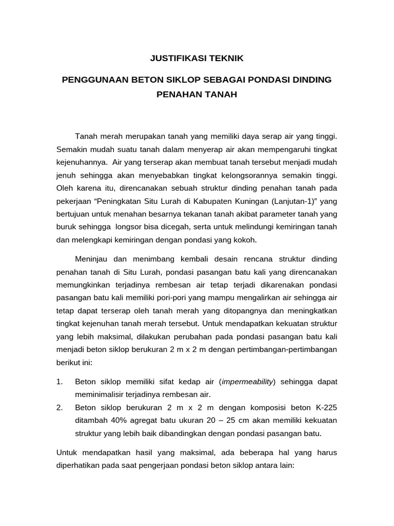 Justek Beton Siklop | PDF