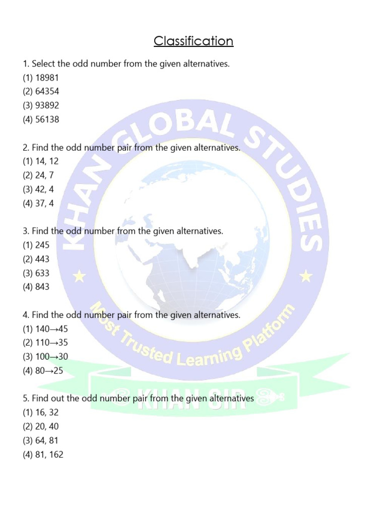 Classification Practice Set (Printable PDF) - 8858503242 | PDF