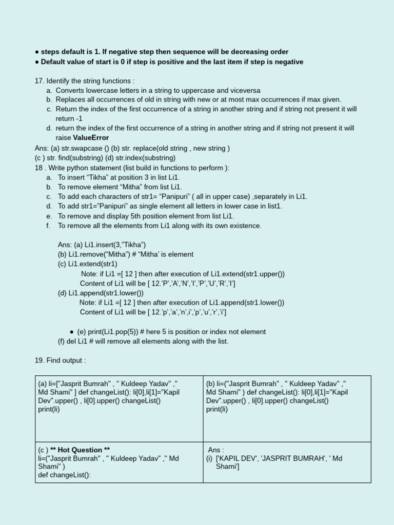 Most Important Points Class XII | PDF | String (Computer Science) | Letter Case