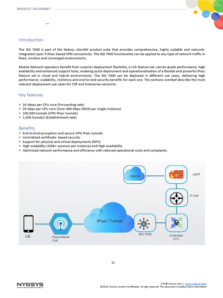 Nybsys IPsec Gateway ISG 7000 | PDF | I Pv6 | Virtual Private Network
