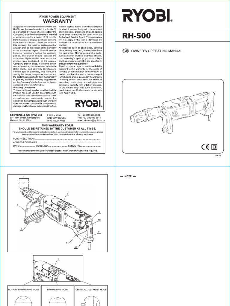 RH 500 Manual | PDF