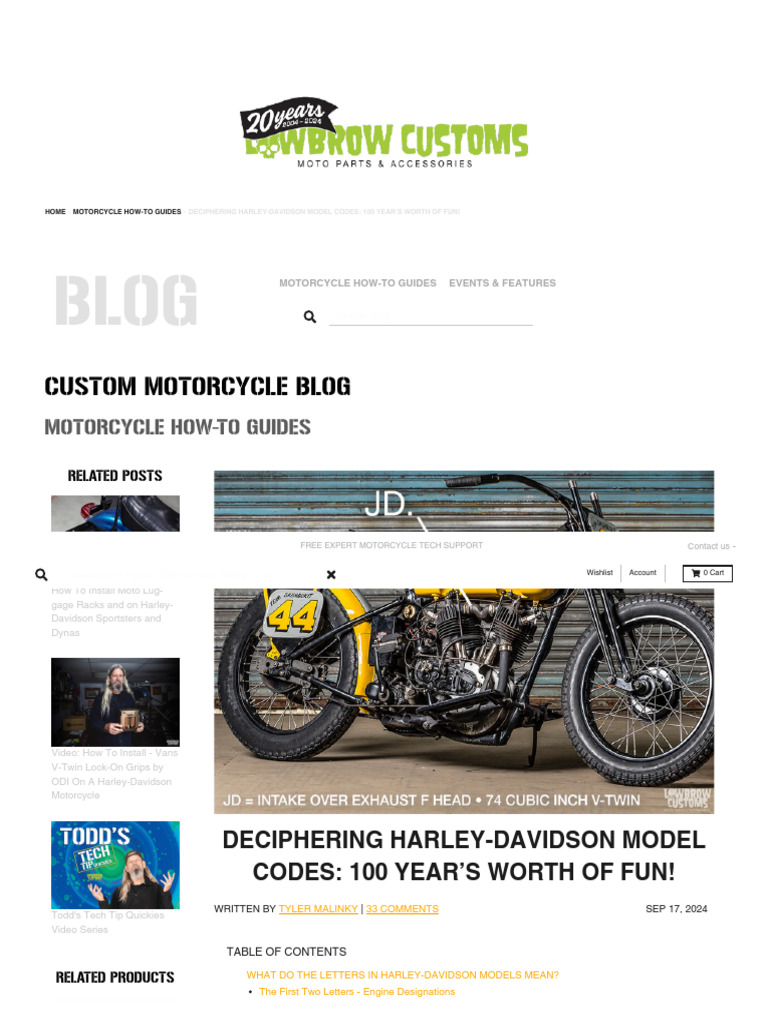 Harley-Davidson Model Codes: What Do Those Letters Mean? - Lowbrow ...