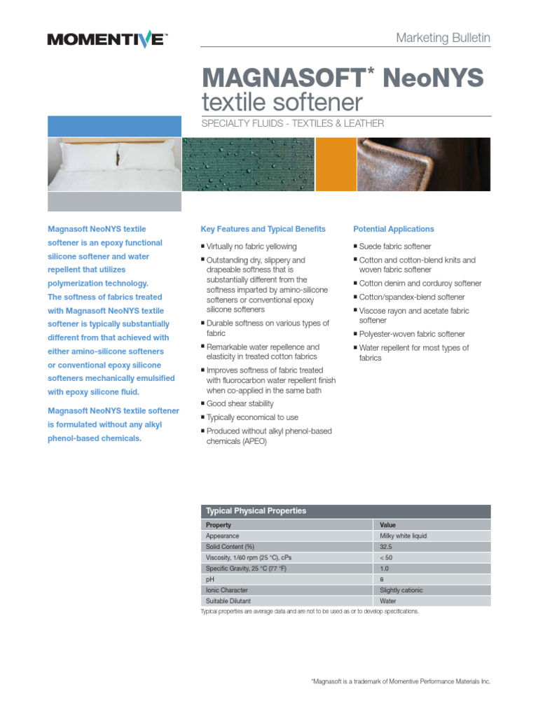 Magnasoft Neonys MB Indd | PDF | Textiles | Silicone