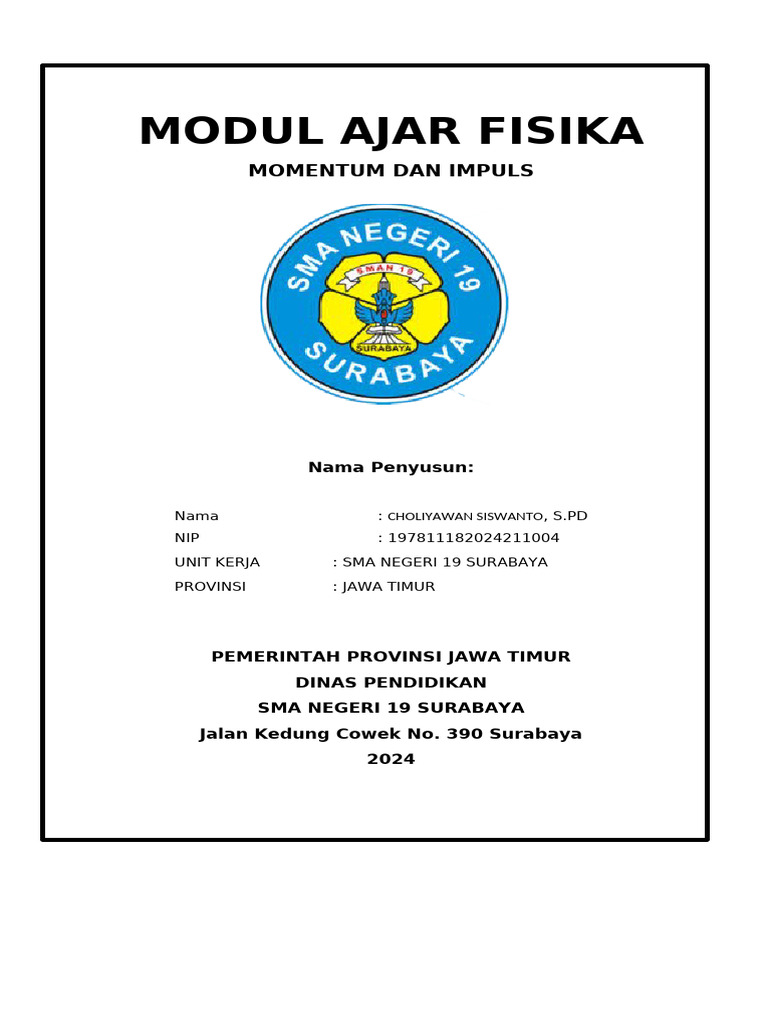 Modul Ajar Fisika: Momentum dan Impuls | PDF