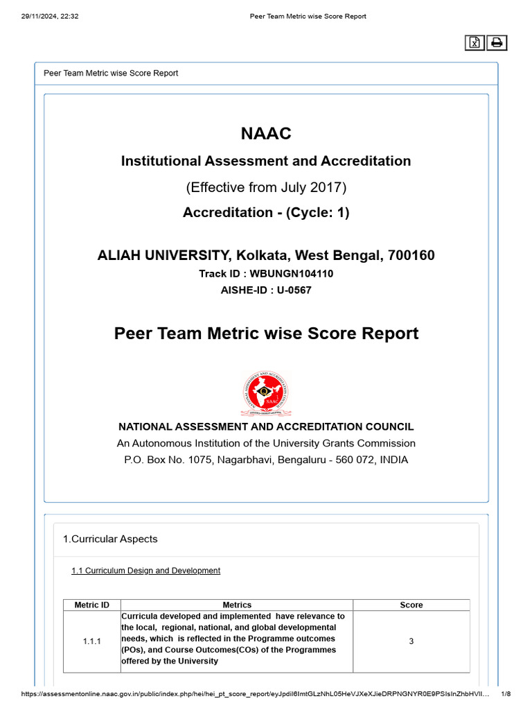 Peer Team Metric Wise Score Report - 2 | PDF | Curriculum | Educational ...