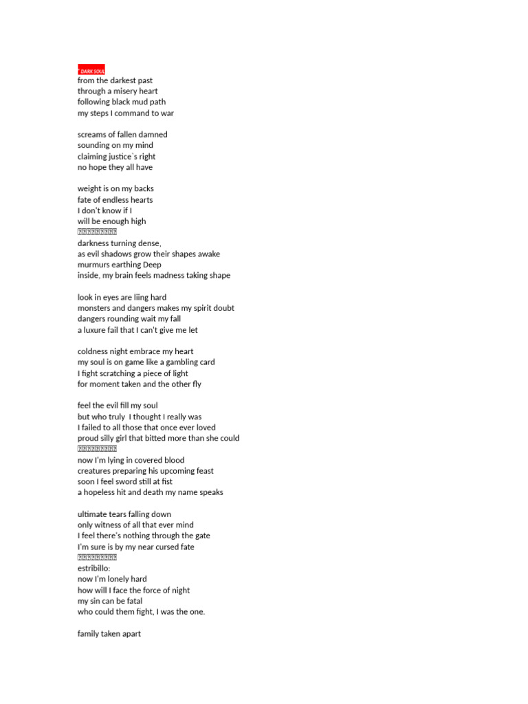 Lyrics Soul Falling Doro | PDF
