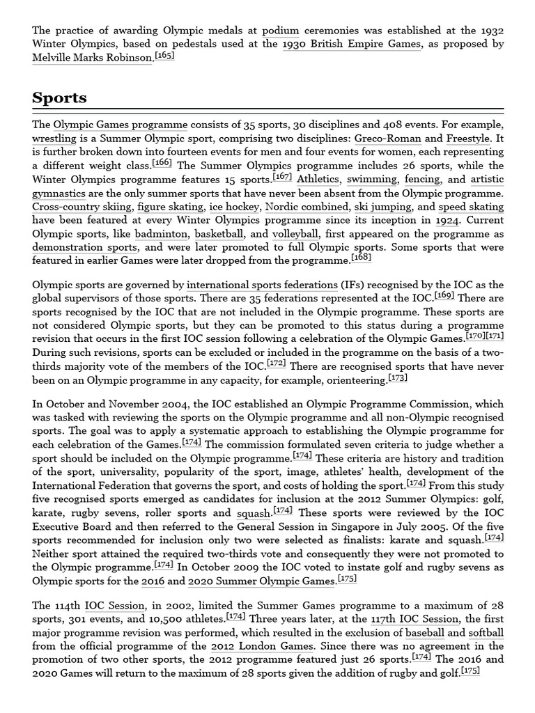 Olympic Games - Information-16 | PDF | Olympic Sports | Olympic Games